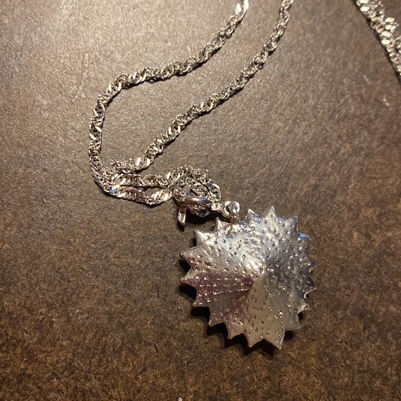 Jewelry | Large Blue Heart Shaped Royal Blue Pendant Encircled With ...